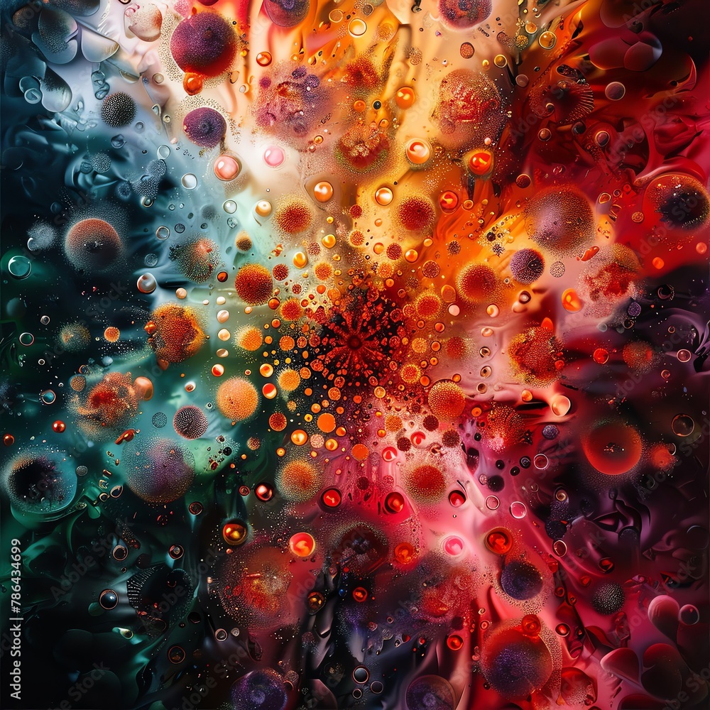 World of exotic particles visualized as a kaleidoscope of vibrant ...