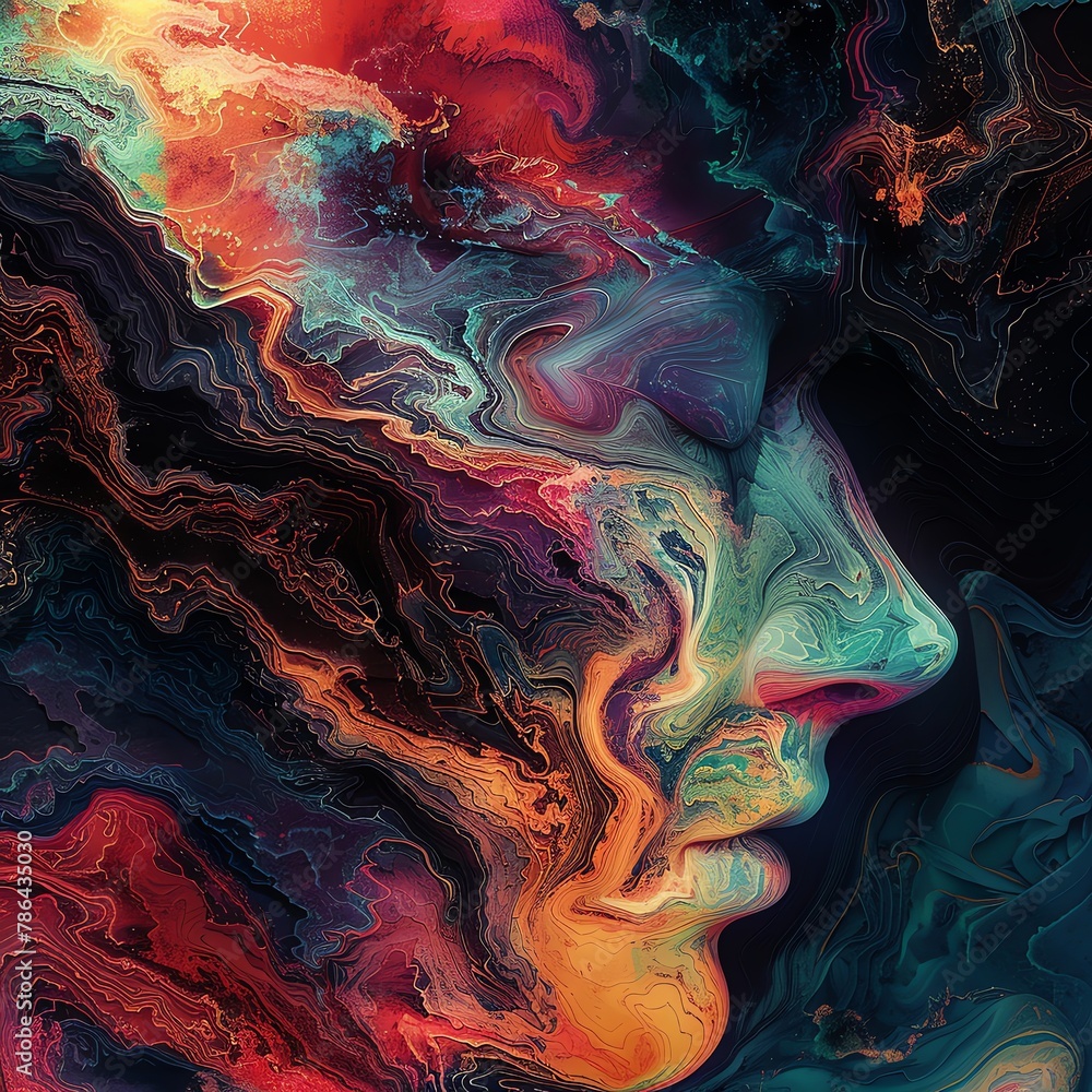 Generative AI art piece, algorithmic beauty, complex patterns emerging ...