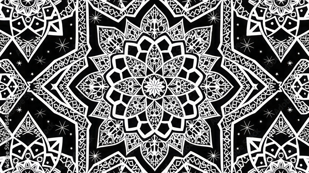 Wallpaper with intricate geometric pattern, intertwining lines and ...