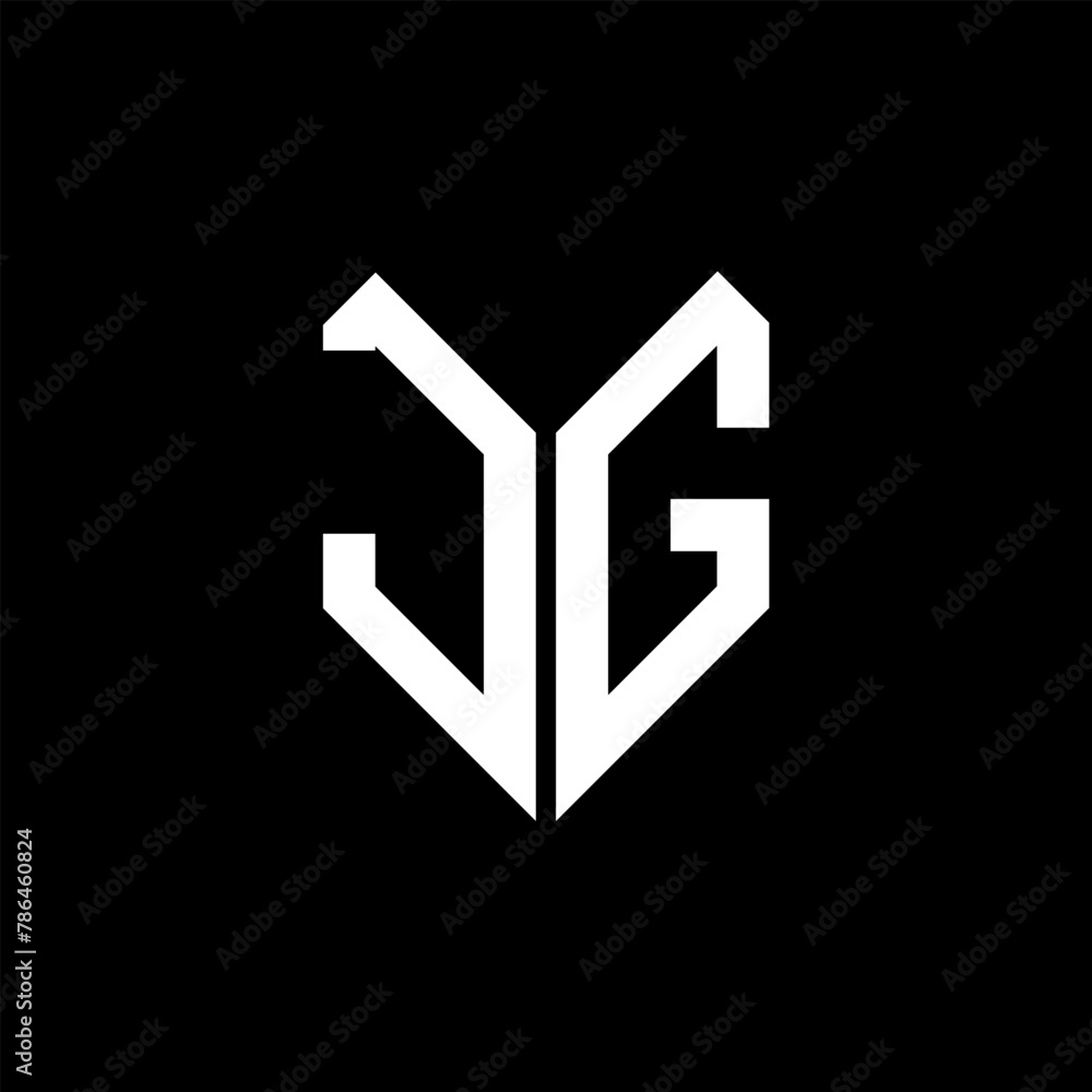 JG letter logo design on Black background. JG creative initials letter ...
