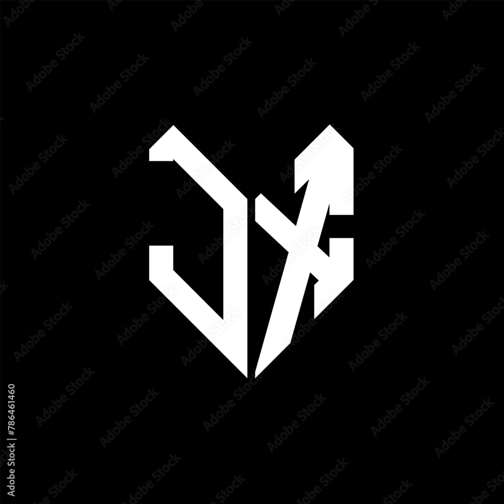 JX letter logo design on Black background. JX creative initials letter ...