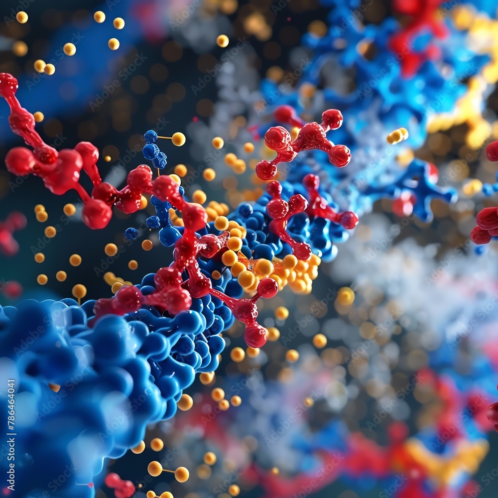 Dynamic 3D rendering of enzyme interactions, showcasing the active site ...