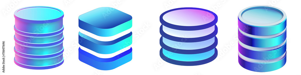 Database clipart collection, symbol, logos, icons isolated on ...