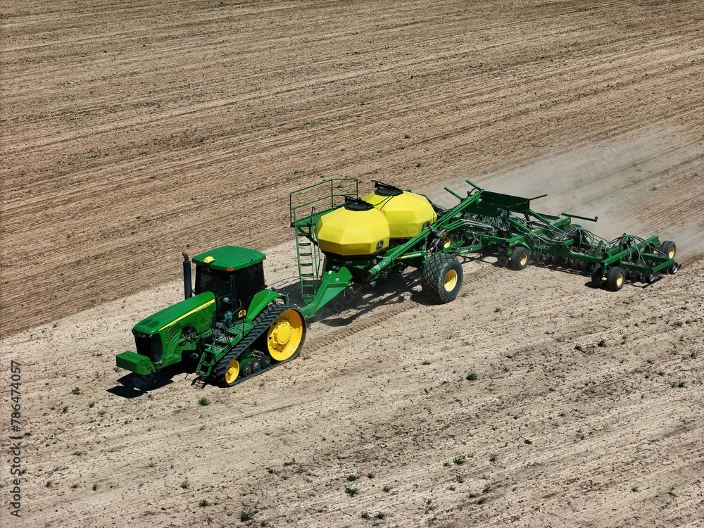 CONWAY, ARKANSAS - USA - April 4, 2024: John Deere 8420T tractor ...