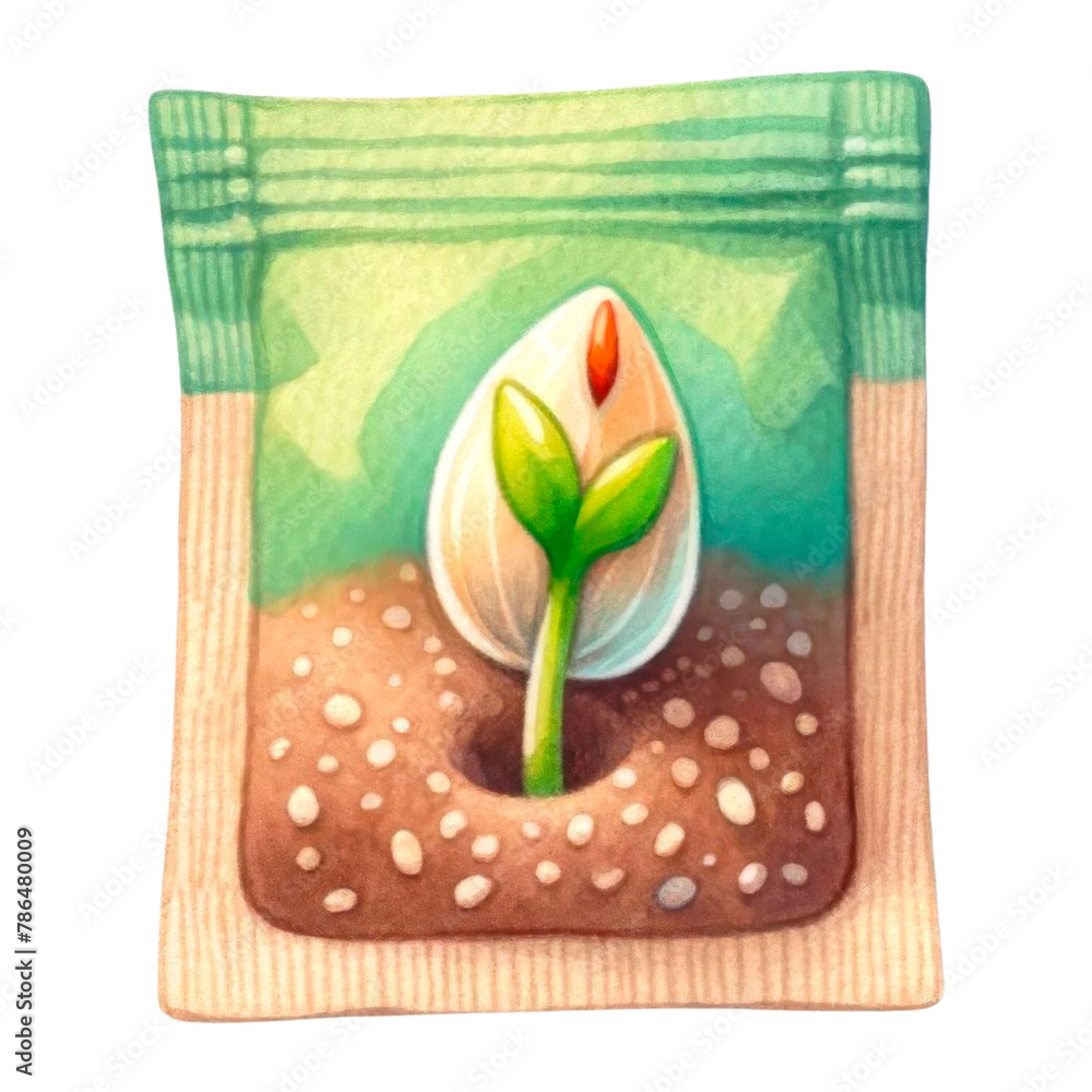 Watercolor Plant Sprouts Clipart, Plant Growth Process Illustrations ...