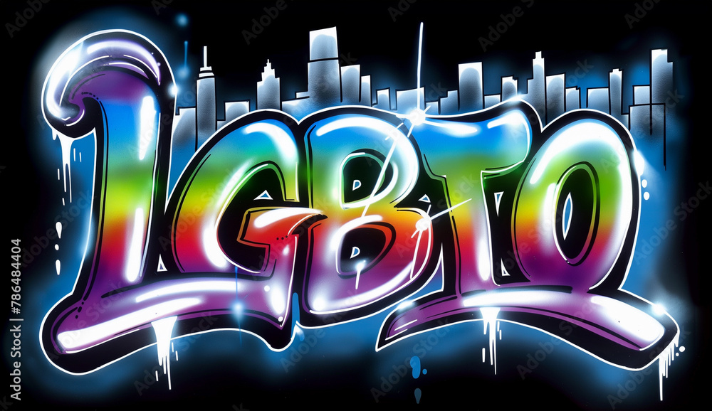 LGBTQ - graffiti style inscription. Spray painted tag, street art ...