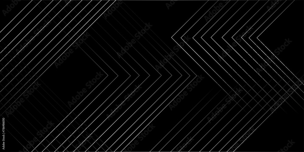 abstract white line tech stripe black background with lines, paper ...