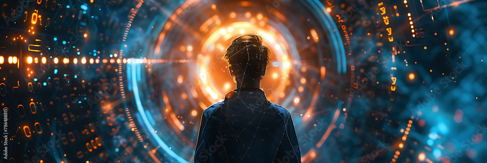 overhead view of pioneer in the field of quantum computing, science and ...