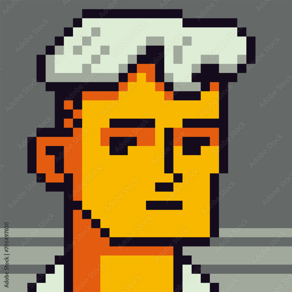 8-bit boy, pixel art male character, fashion blonde man avatar, cartoon ...