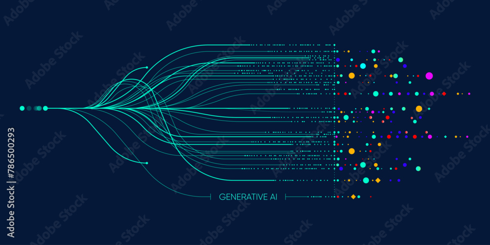 Illustration of abstract stream information. Generate image, video from ...