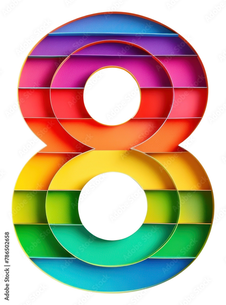 PNG Rainbow with number 8 symbol text disk Stock Photo | Adobe Stock