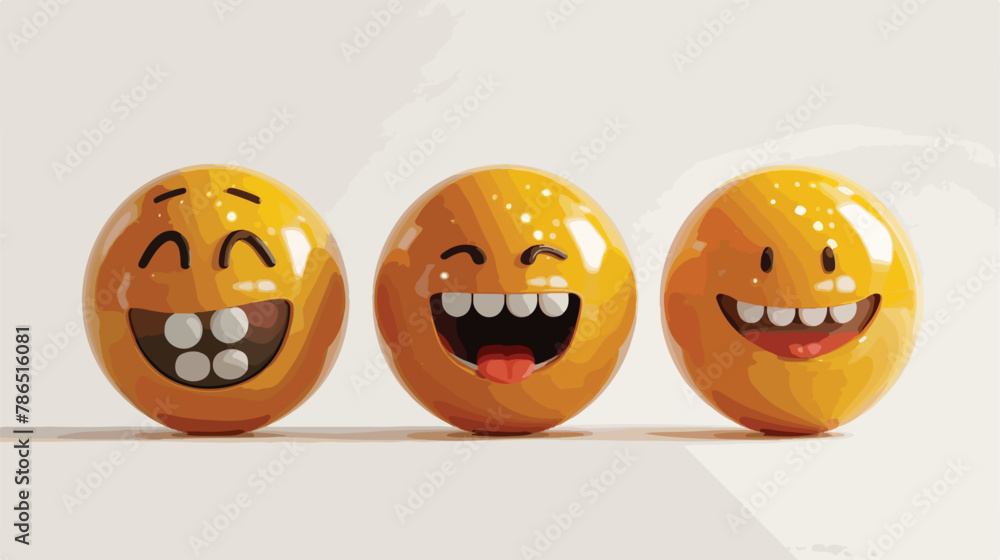 3d emoji in various points of view flat vector isolated Stock Vector ...
