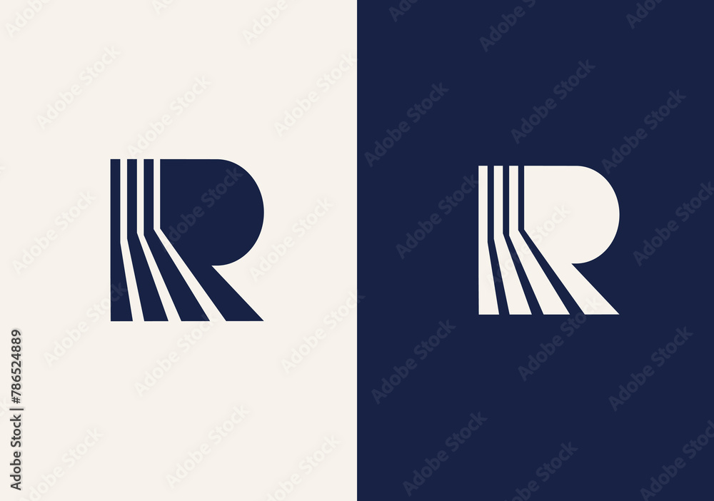 Letter R abstract with dot logo icon abstract design template elements ...