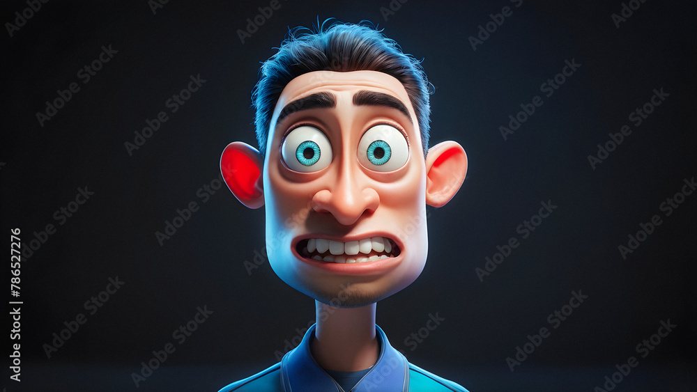 Goofy Grin: Cartoon Character's Exaggerated Features Express Silliness ...