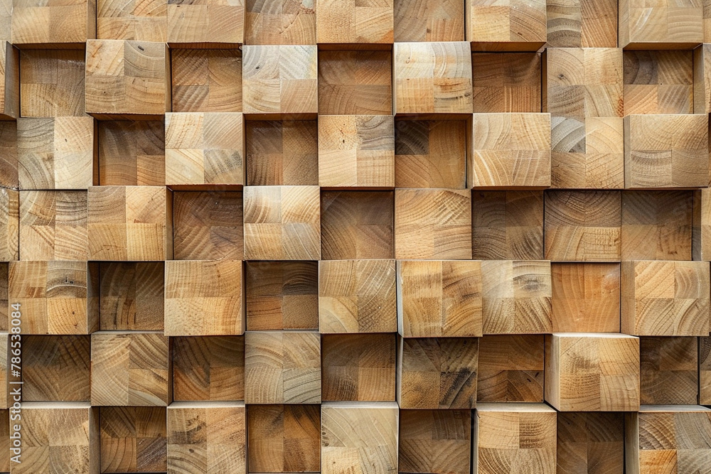 wooden cube background wall. wooden blocks backdrop. volumetric drawing ...