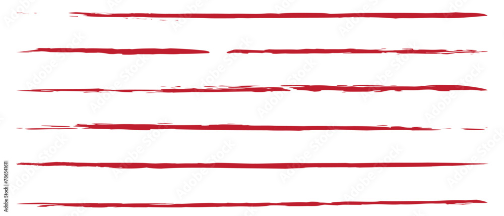 Strikethrough lines collection. Set of hand drawn freehand emphasis ...