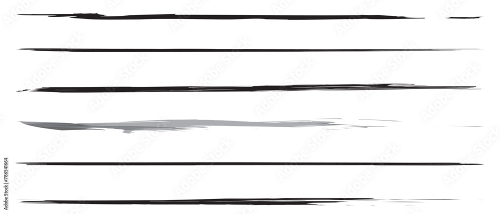 Strikethrough lines collection. Set of hand drawn freehand emphasis ...