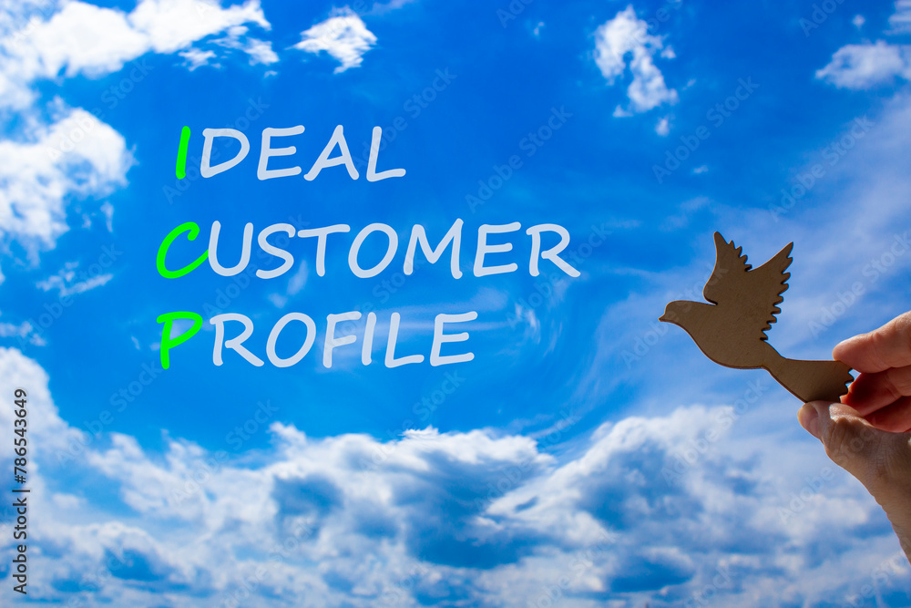 ICP ideal customer profile symbol. Concept words ICP ideal customer ...