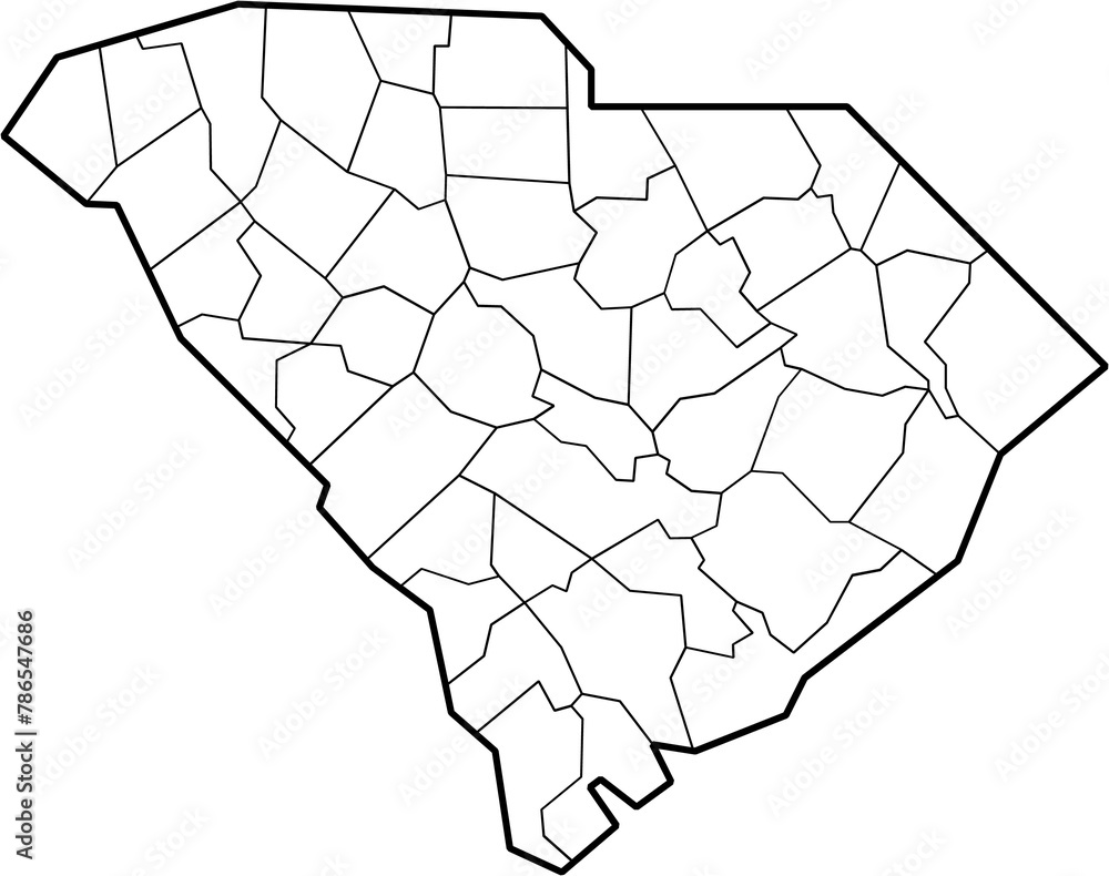 outline drawing of south carolina state map. Stock Illustration | Adobe ...