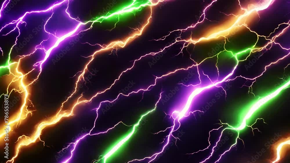 Lightning flash neon colors. Flashing. collision red and blue ...