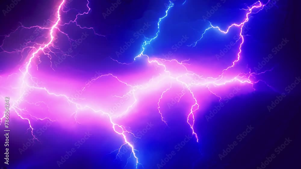 Lightning flash neon colors. Flashing. collision red and blue ...