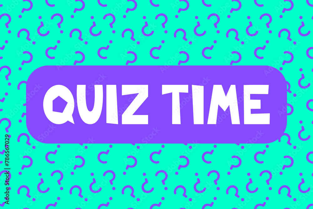 Quiz time - banner design. Background cover template for quizzes, games ...