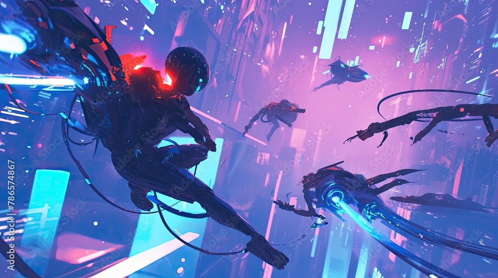 Futuristic huge robot with artificial intelligence that perform complex ...