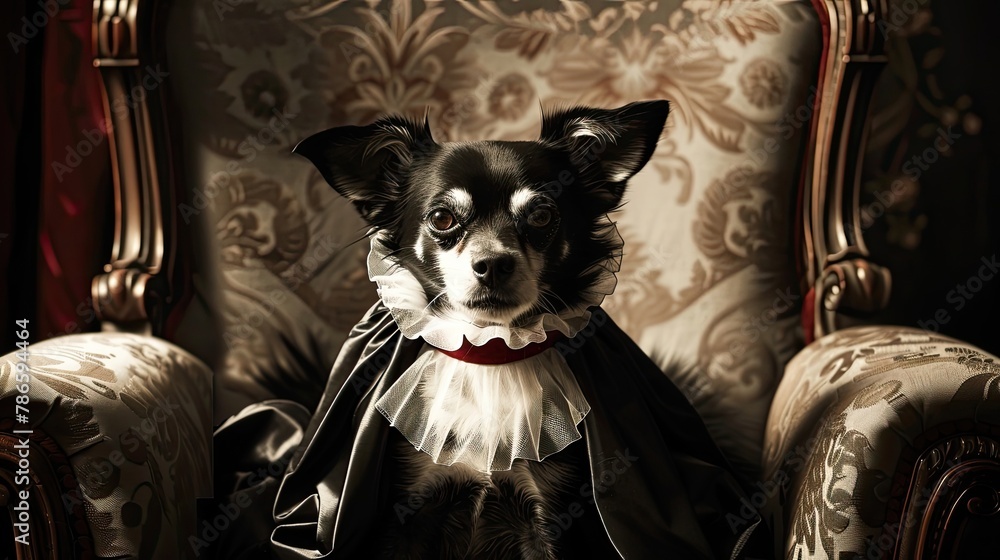 Dog dressed as vampire, explores world in unusual cloak. This pet ...