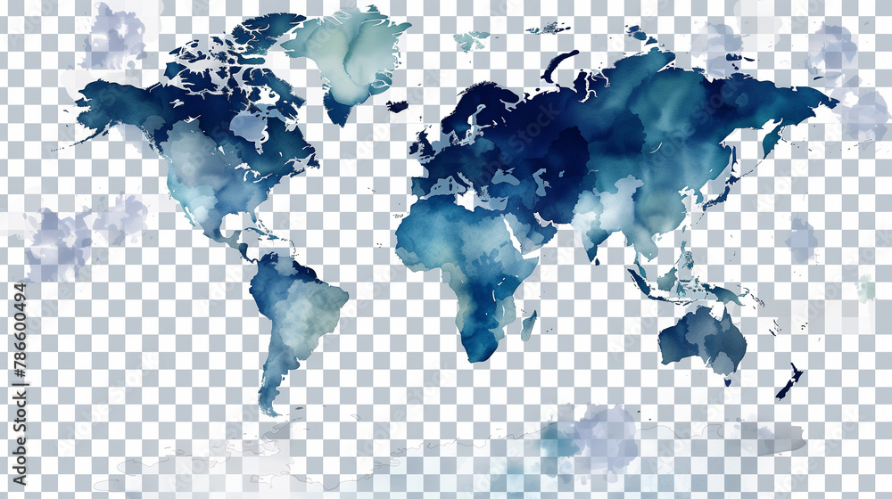 map of world on transparent background Stock Photo | Adobe Stock