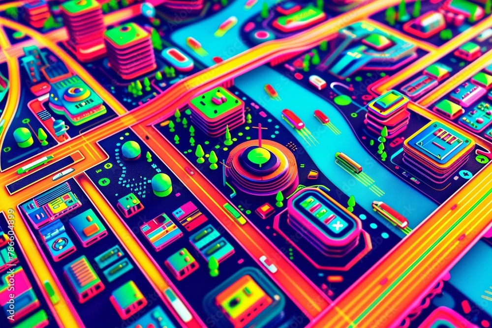 Detailed shot of a smart city infrastructure model, showcasing IoT ...
