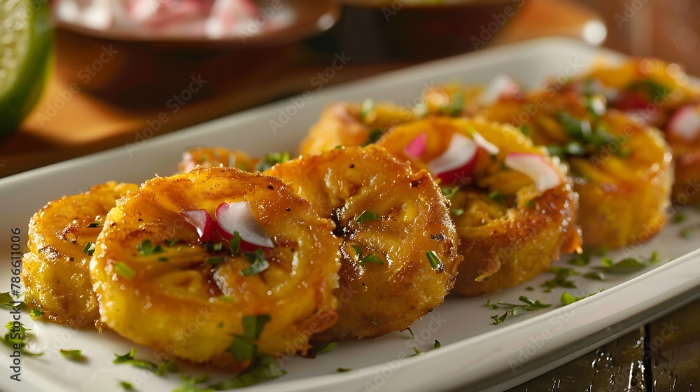 Tostones Puerto Rican Fried Plantains Stock Photo | Adobe Stock