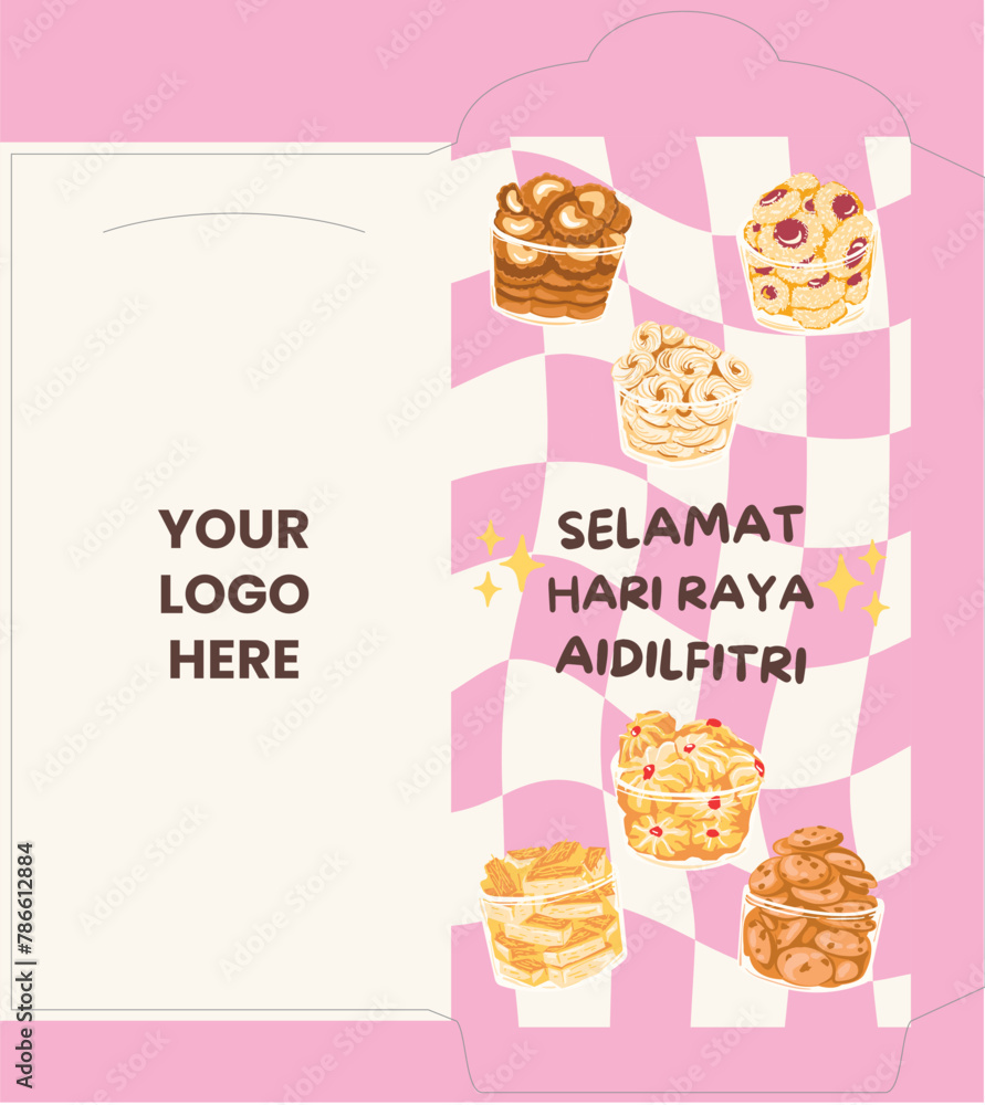 Sampul Raya Money Packet Eid Vector Design Ready To Print Doodles Kuih ...
