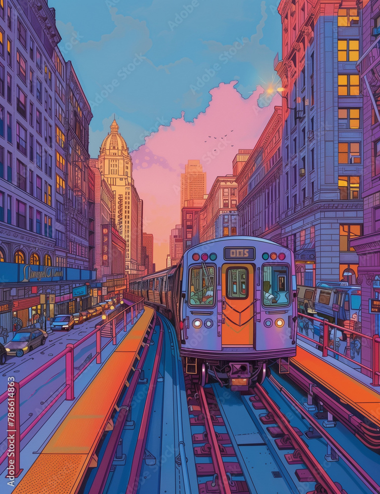 Perfect Color Scheme Illustration, Chicago Pictogram Coloring Stock ...