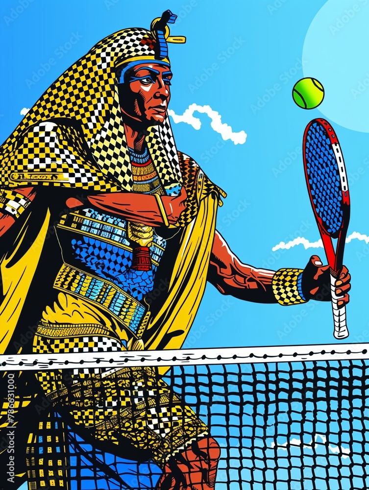 Clad in traditional garb, the Egyptian god showcases their athleticism ...