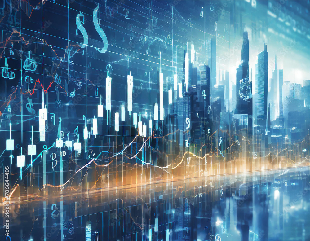 stock market background with dollar signs and financial charts in a ...