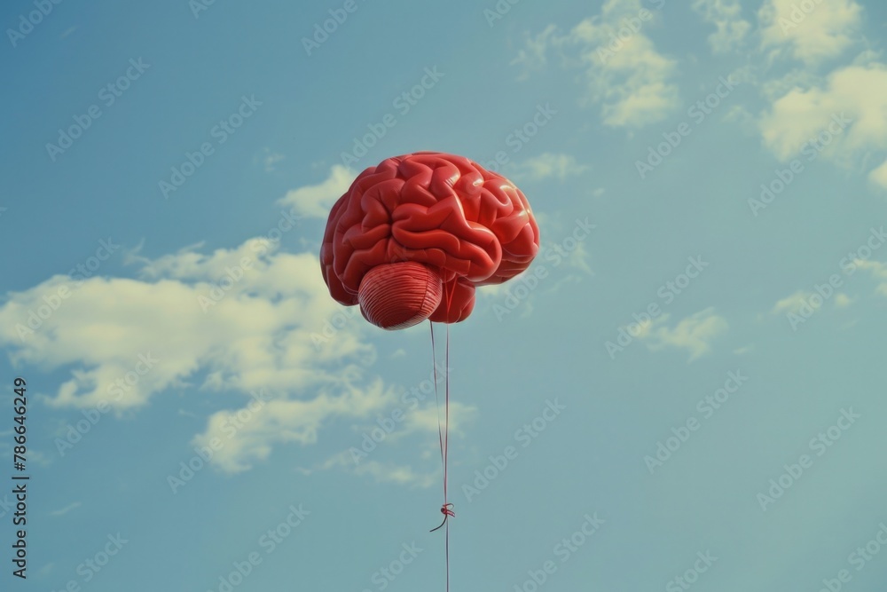 Brain in balloon shape, concept of learning, intelligence, mental ...