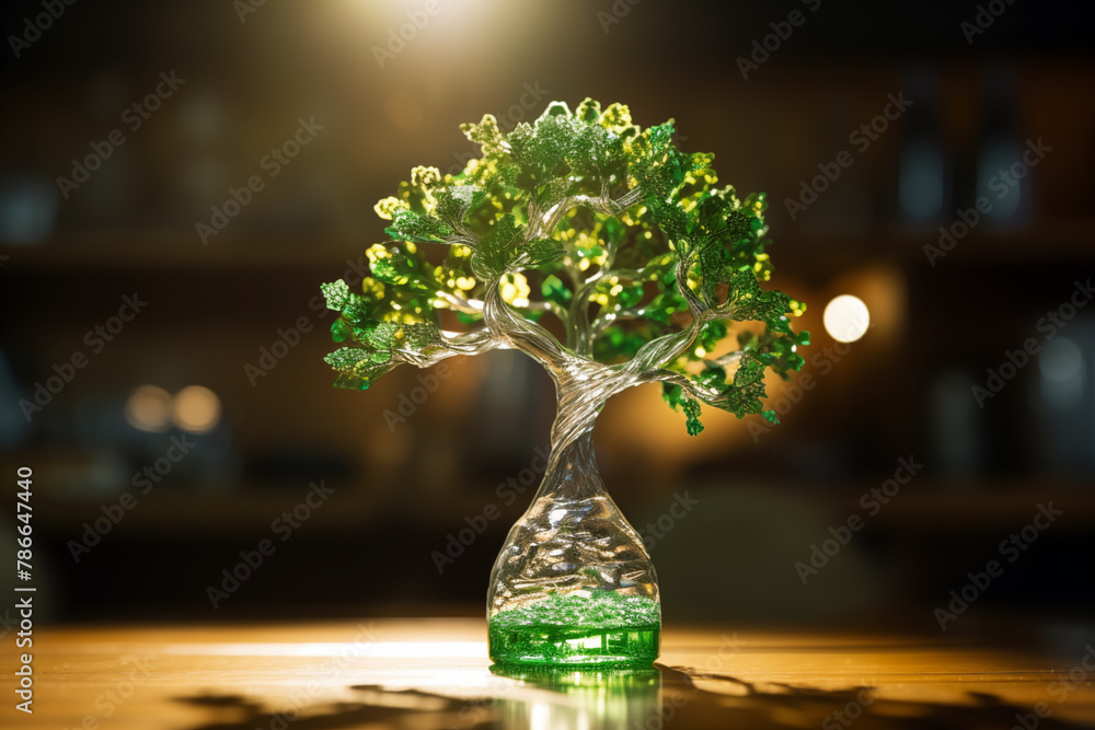 AI generative images Tree made of plastic bottle Upcycling and waste ...