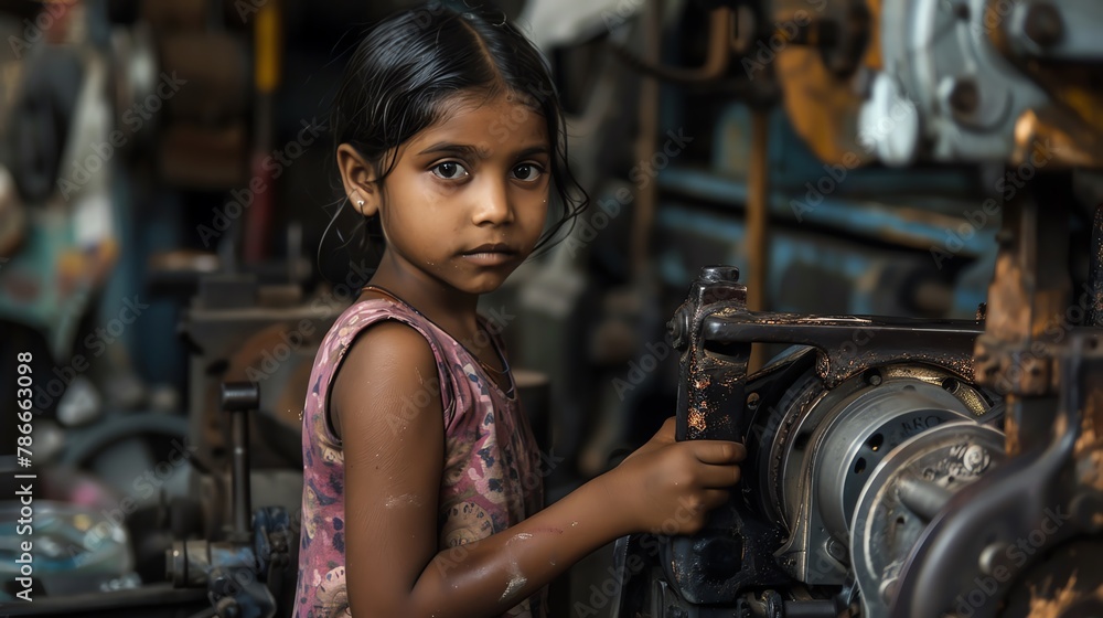 child labor exploitation in factories, sorrowful young faces amid ...