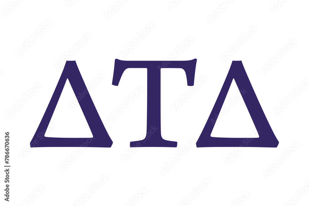 Delta Tau Delta greek letter, ΔΤΔ greek letters Stock Vector | Adobe Stock