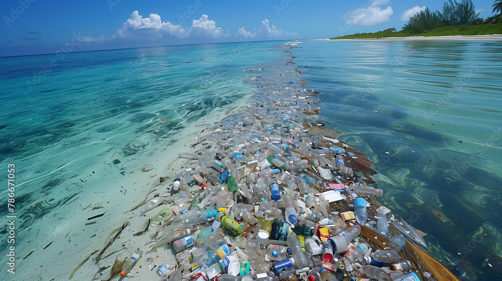 Environmental Protection, a trash island, a narrow strip of land amidst ...