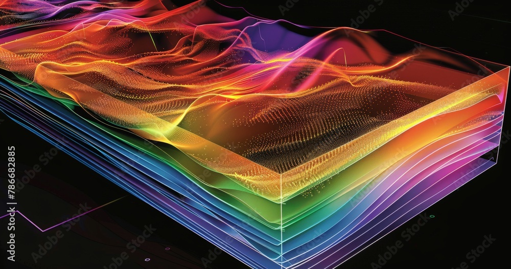 3D Data Visualization Mapping in Vibrant Digital Landscape - Abstract ...