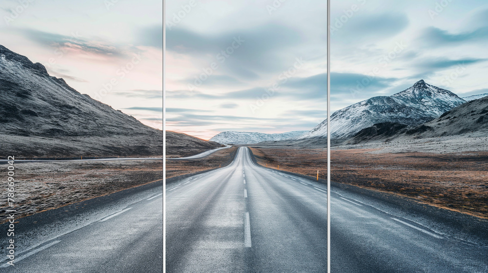 3-section wall painting prepared for room decoration and compositions ...