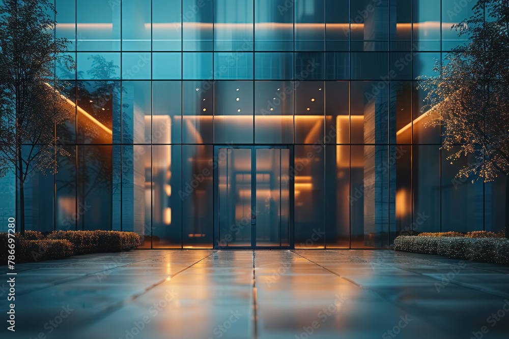 modern architectural design of a corporate building entrance ...