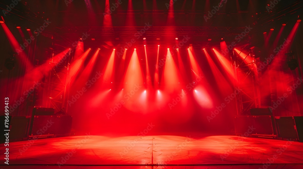 Rock concert stage light background with spotlight illuminated the ...