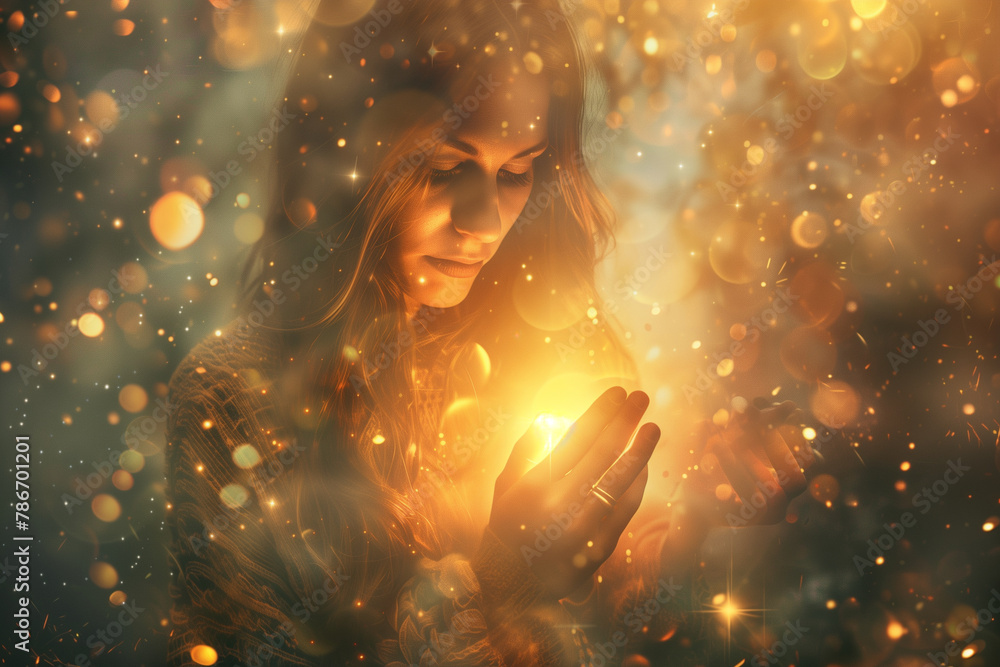 An ethereal image capturing the essence of spiritual attributes, with ...