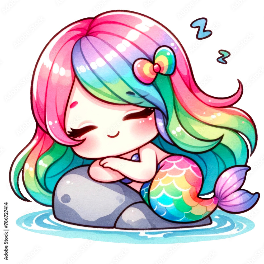 Colorful Rainbow Mermaid Characters Clipart Collection , An enchanting ...