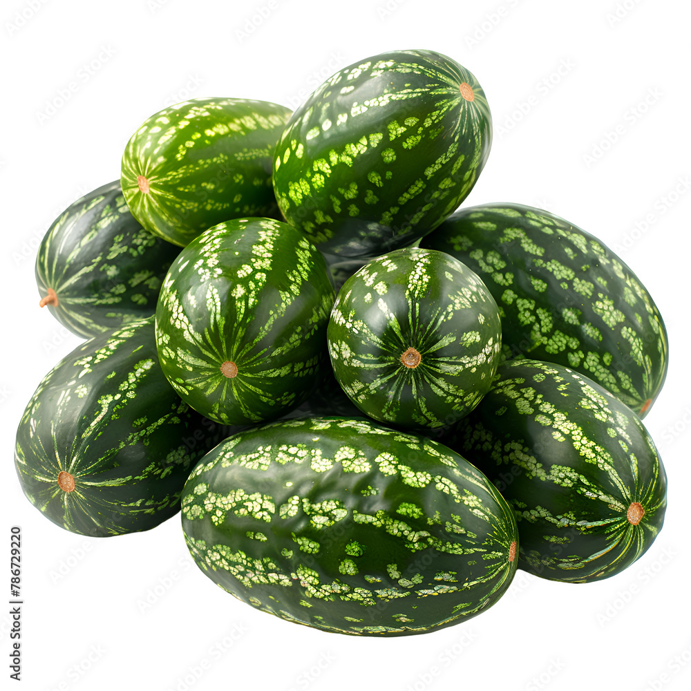An HD image of a fresh cucamelon, resembling tiny watermelons, isolated ...