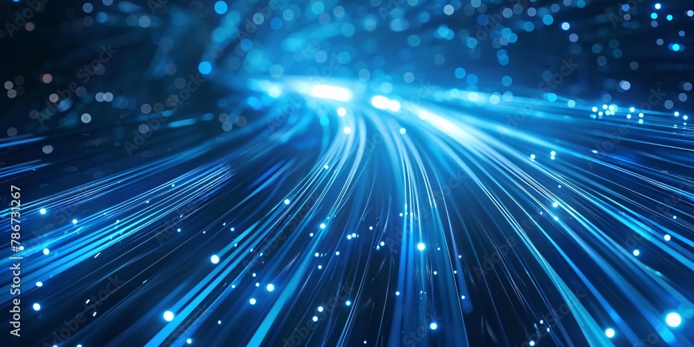 Digital Blue Light Fibers Accelerating. Dynamic blue optical fibers ...