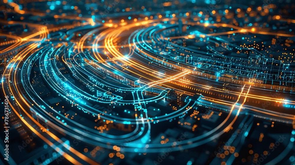 Digital Blue Light Fibers Accelerating. Dynamic blue optical fibers ...