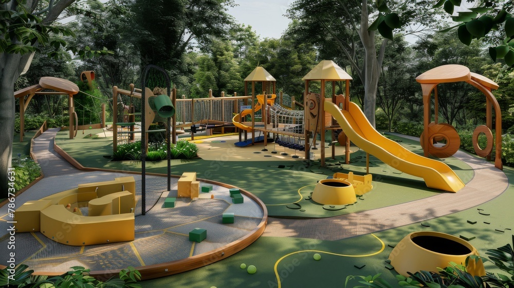 3D visualization of an interactive children playground designed by ...